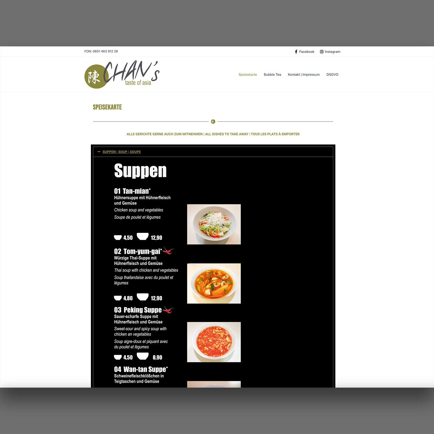 Chan's Restaurant - taste of asia | Agentur Frauenfabrik